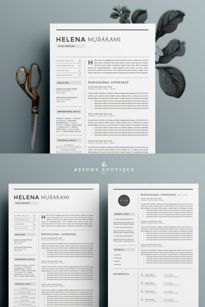 Resume Template 4 pages | Simplifier – MasterBundles