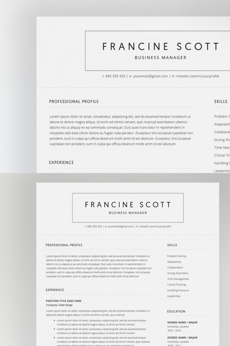 Resume Template / 4 Pages Template – MasterBundles