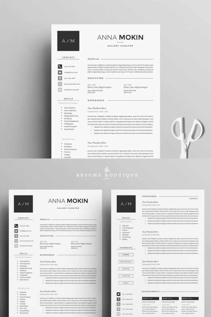 Resume Template 5 page pack | Smoke – MasterBundles