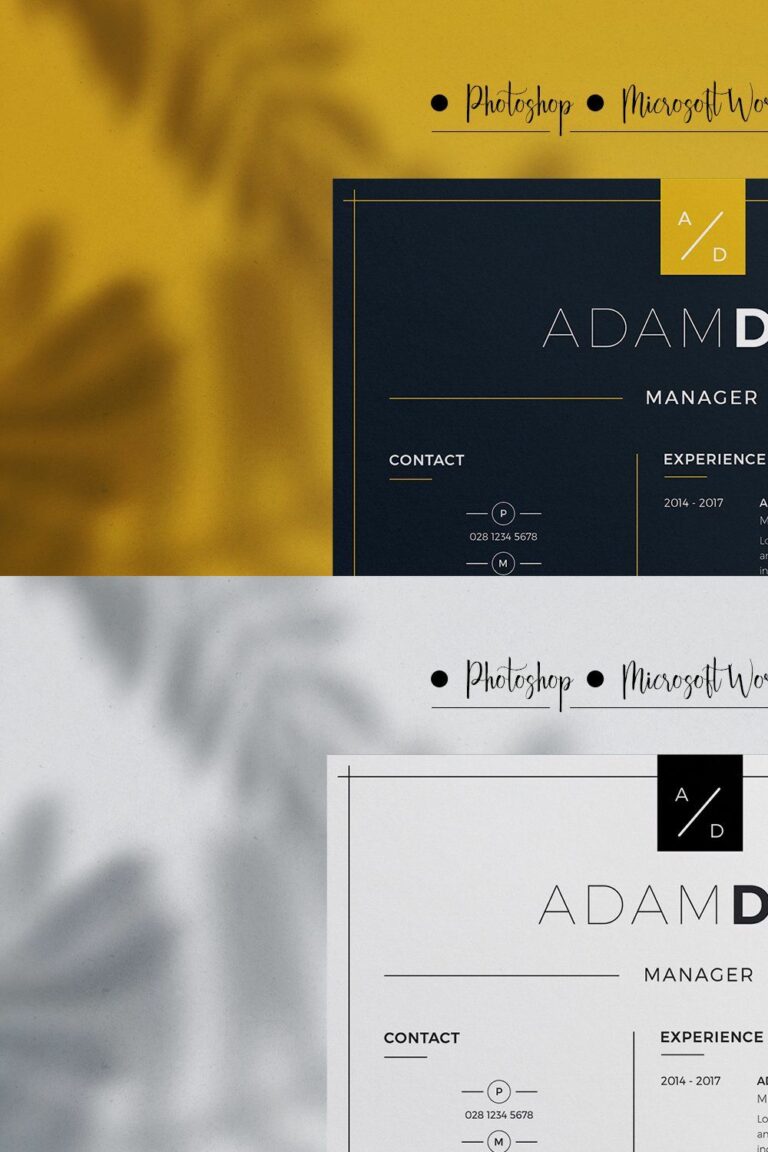 Resume Template & Business Card – MasterBundles