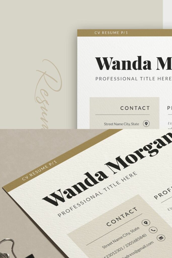 Resume Template / Cover Letter – MasterBundles