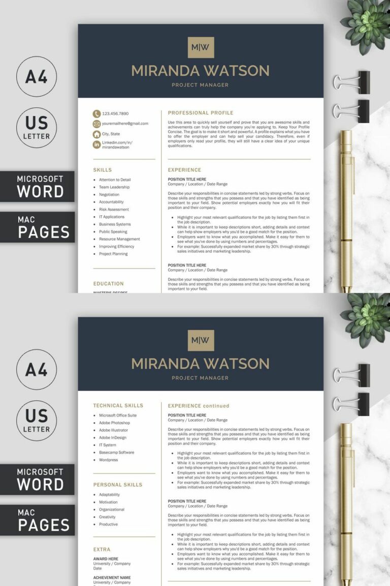 Resume Template | CV Template – MasterBundles