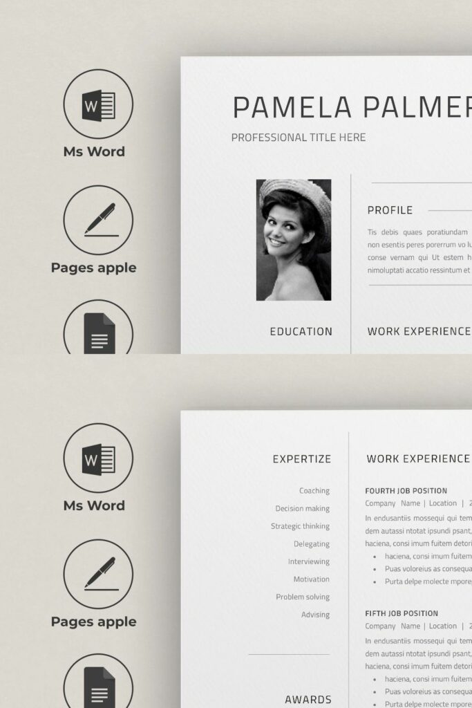 Resume Template Google Docs / Word – MasterBundles