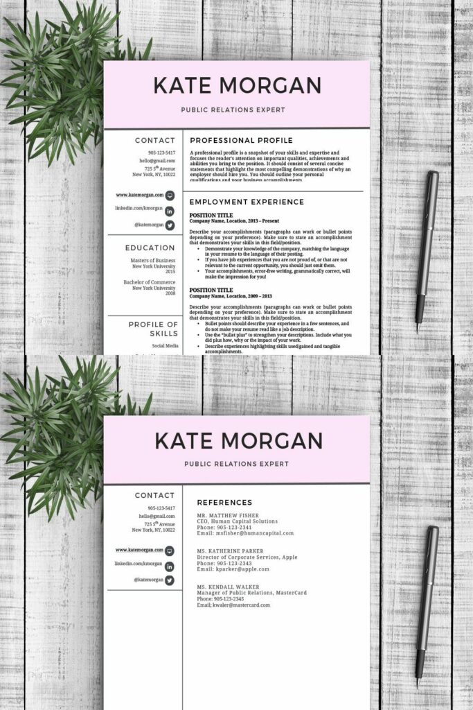 Resume Template "Kate" – MasterBundles