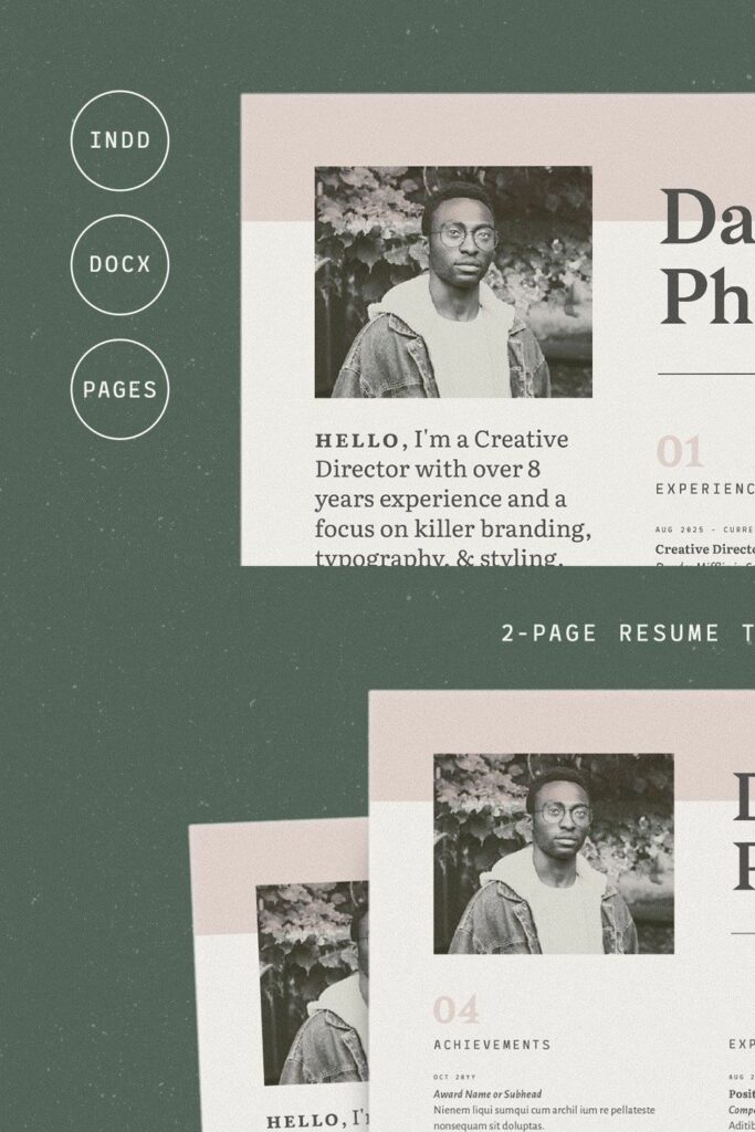 Resume with Picture / CV with Photo – MasterBundles