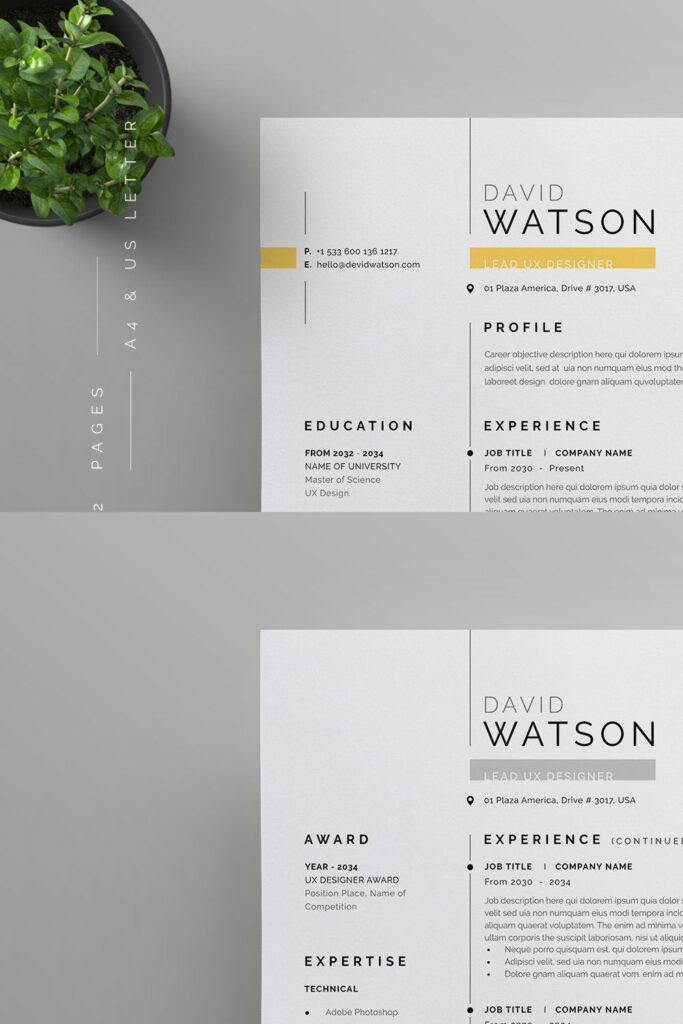 UI UX Designer Resume Template – MasterBundles