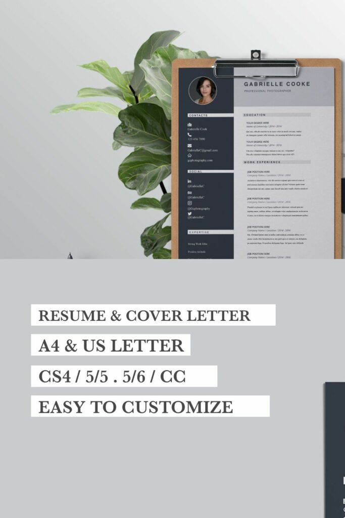 Resume/CV Template | Gabrielle Cooke – MasterBundles
