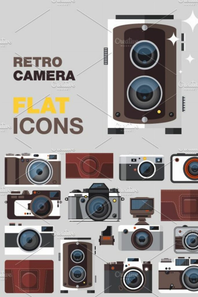 Retro Camera Flat Icons – MasterBundles