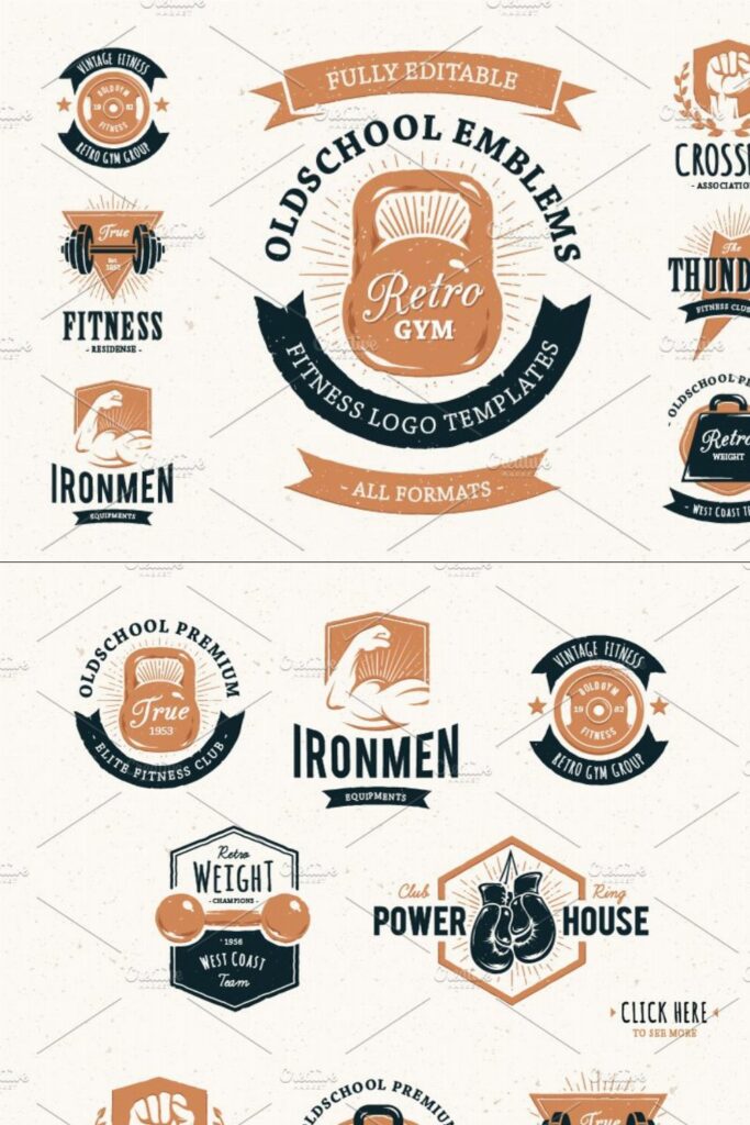 Retro Gym | Logo Templates – MasterBundles