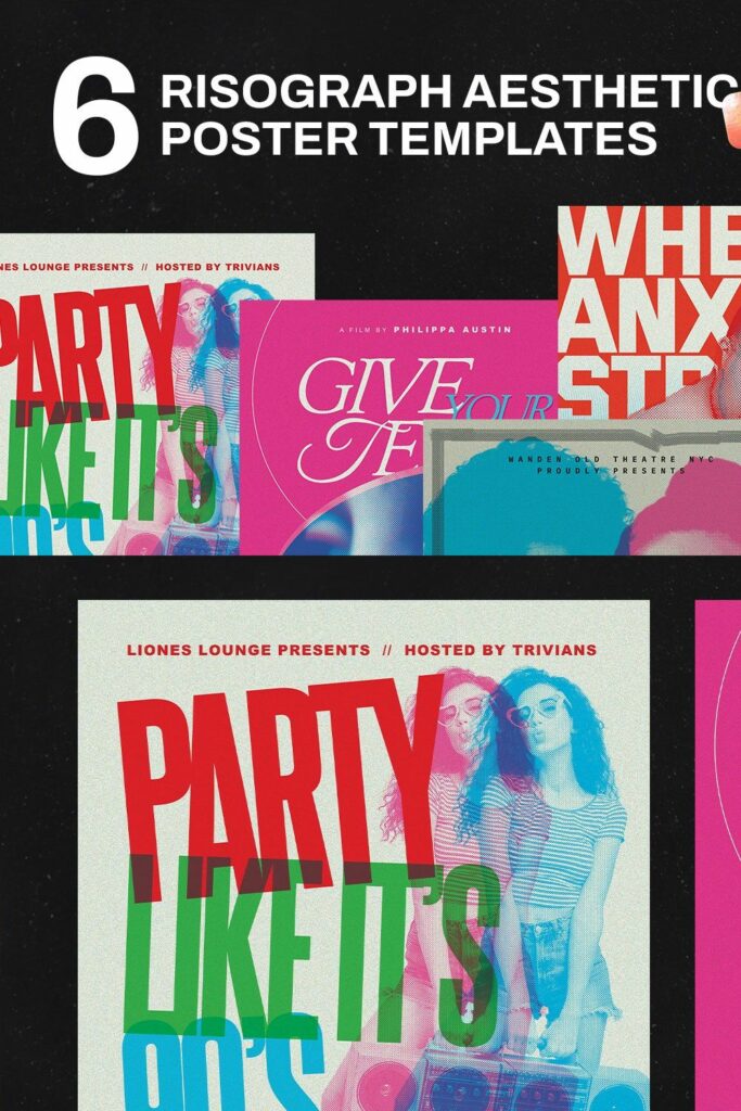 Risograph Poster Templates – MasterBundles