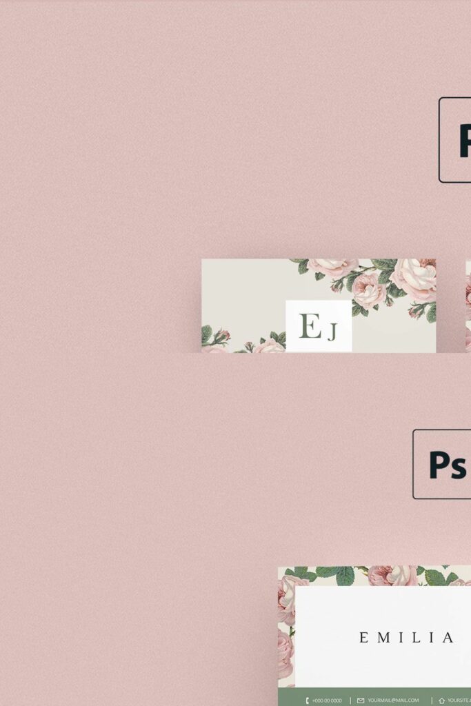 Roses Floral Resume / Card Template – MasterBundles