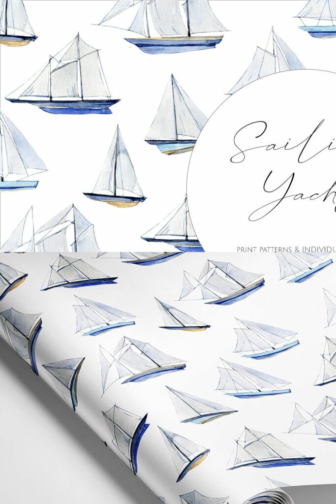 SAILING YACHTS, hand painted Design! – MasterBundles
