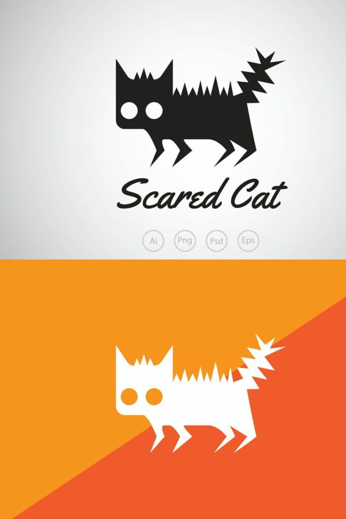 Scared Cat Logo Template – MasterBundles