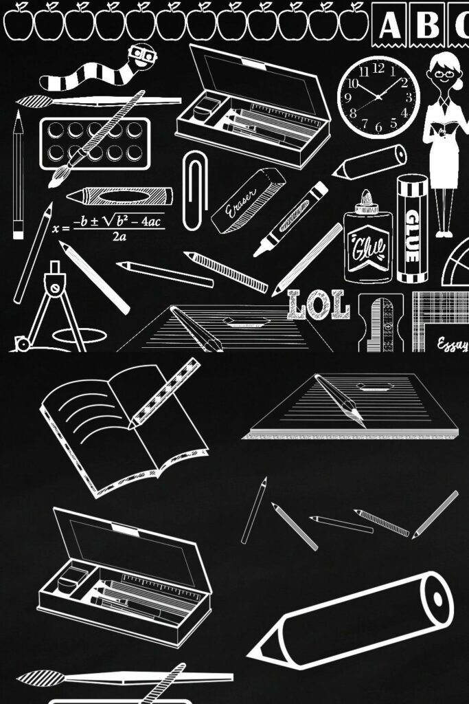 School Days Doodles Chalk Clip Art – MasterBundles