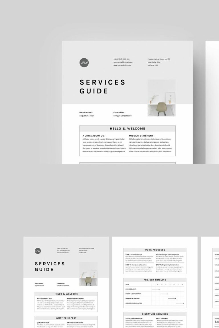 Services Guide | MS Word & Indesign – MasterBundles