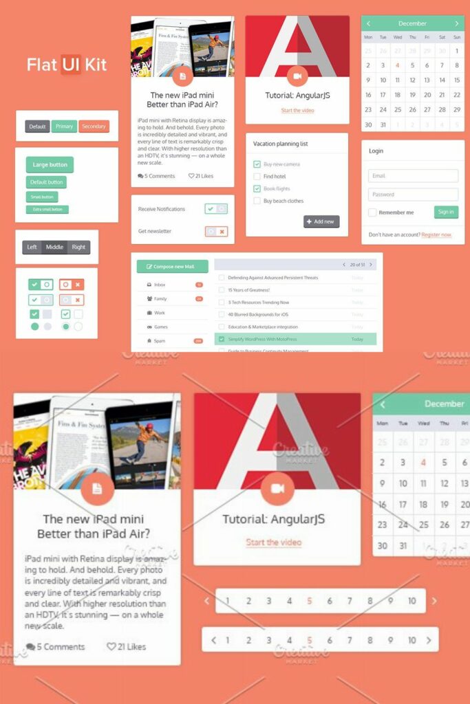 Simple flat UI Kit v1.2 - updated – MasterBundles