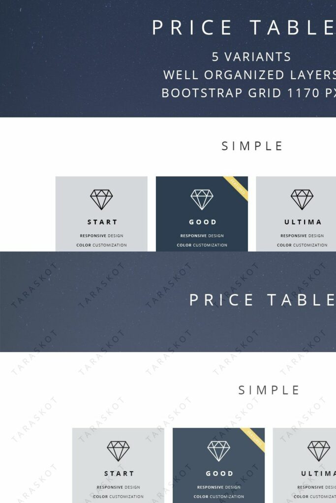 Simple Pricing Tables – MasterBundles