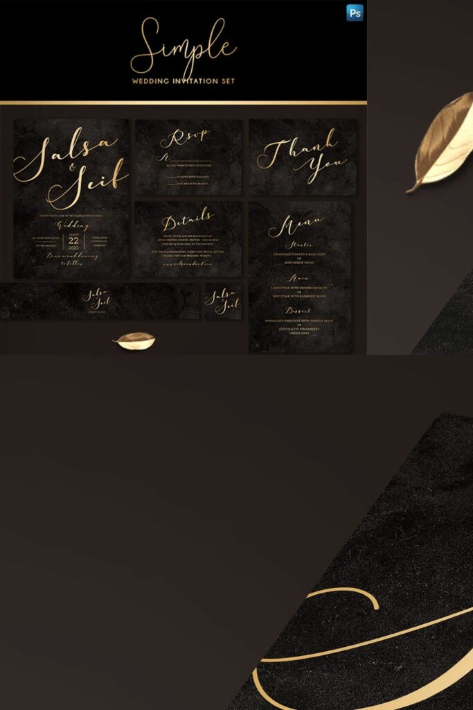 Simple Wedding Invitation Set – MasterBundles