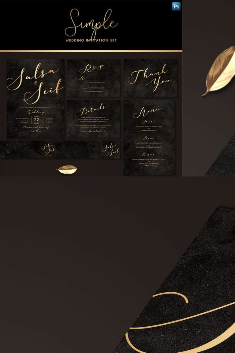 Simple Wedding Invitation Set – MasterBundles