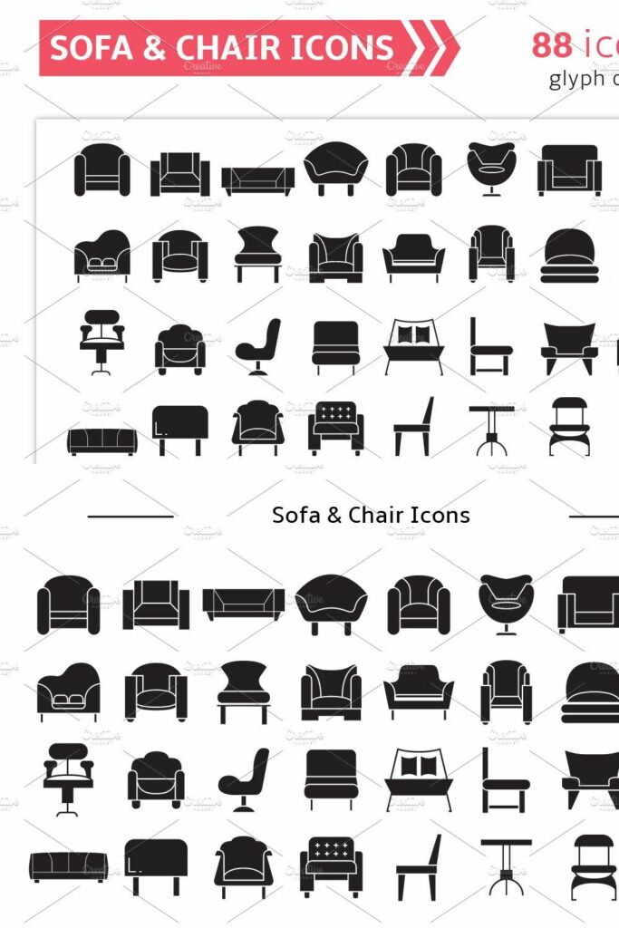 Sofa and Chair Icons Set – MasterBundles