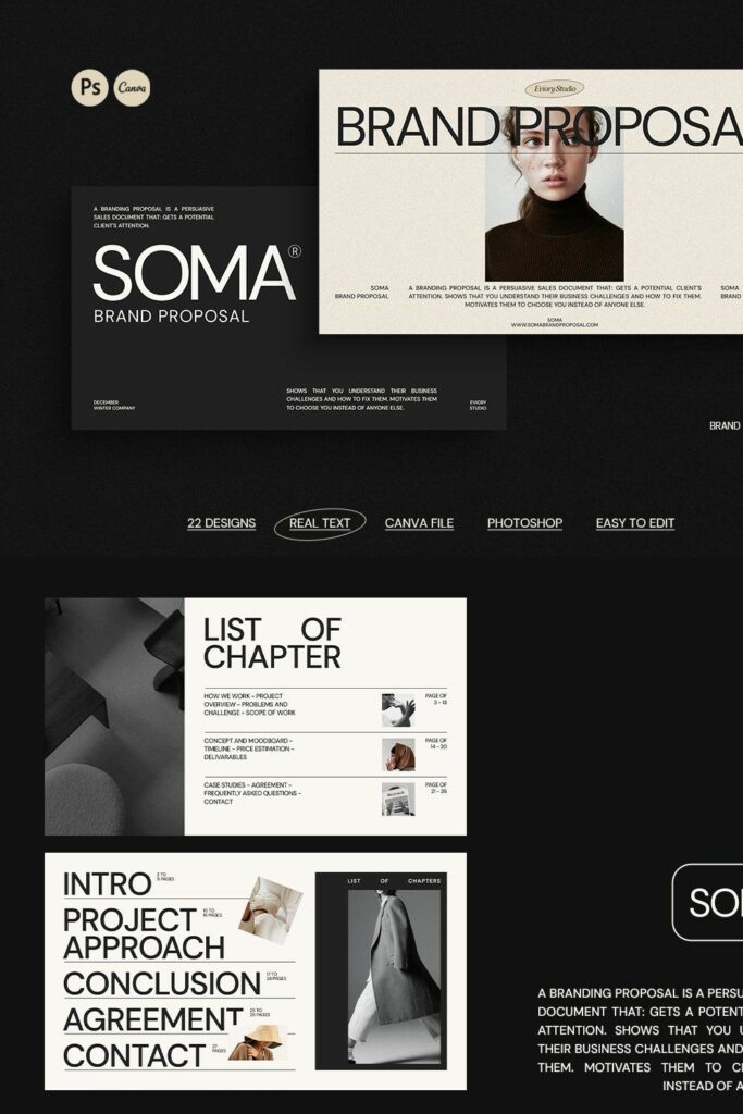 SOMA Brand Proposal CANVA PS – MasterBundles