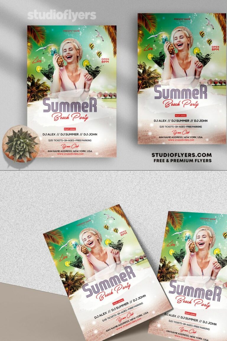 Summer Beach - PSD Flyer Template – MasterBundles
