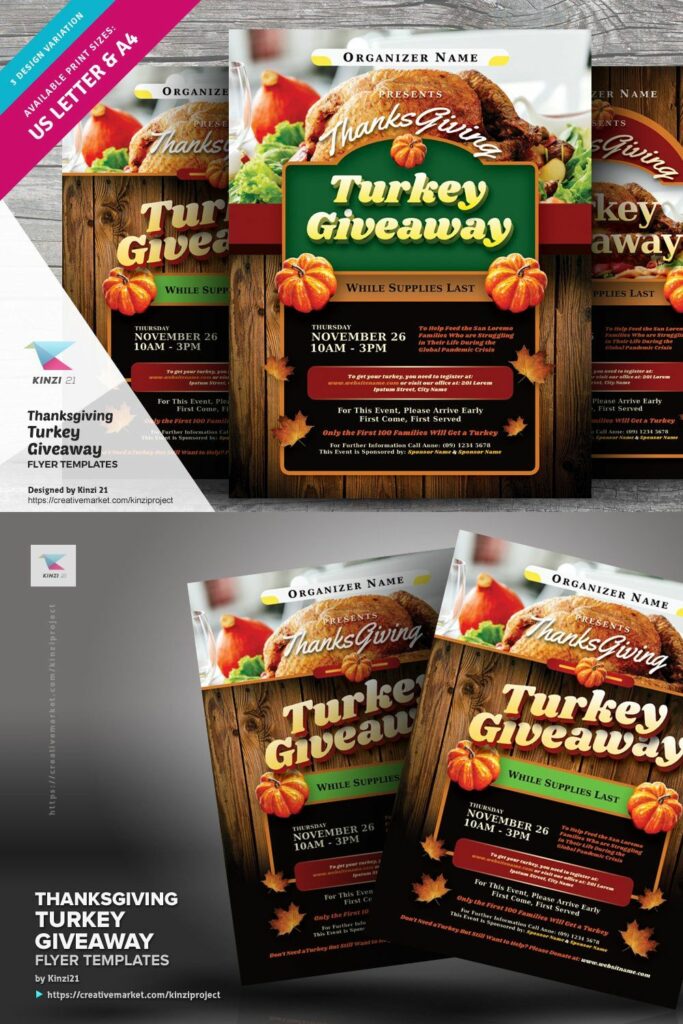 Thanksgiving Turkey Giveaway Flyers – MasterBundles