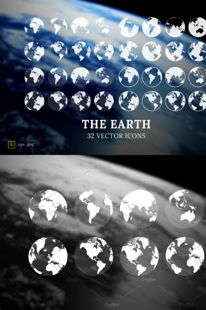 The Earth - 32 vector icons – MasterBundles