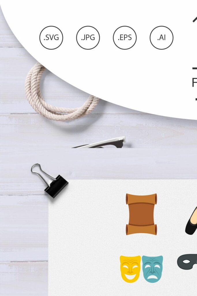 Theater set flat icons – MasterBundles