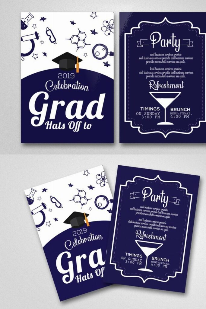 Tow Sided Graduation Invitation Card – MasterBundles