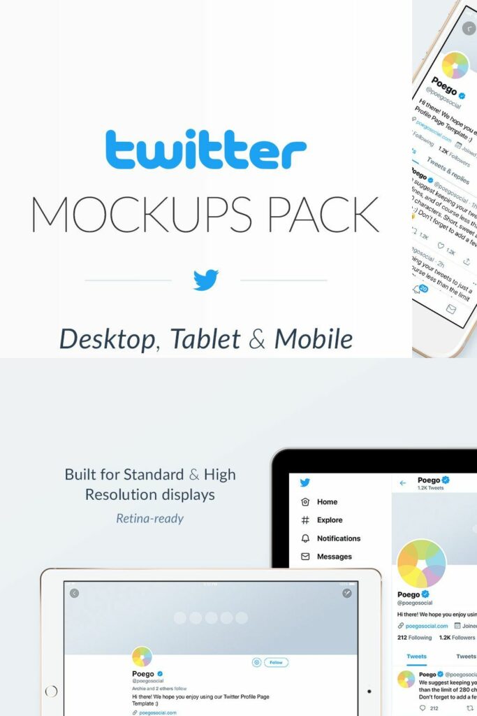 Twitter Social Media Mockups Pack – MasterBundles
