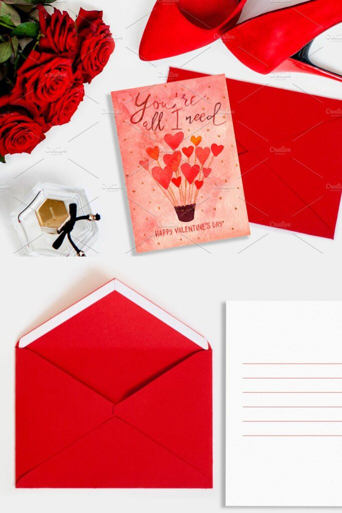 Valentine's day watercolor card – MasterBundles