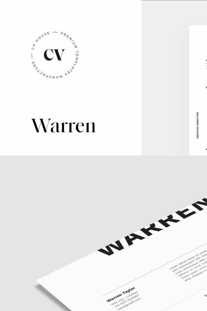 Warren | CV / resume template – MasterBundles