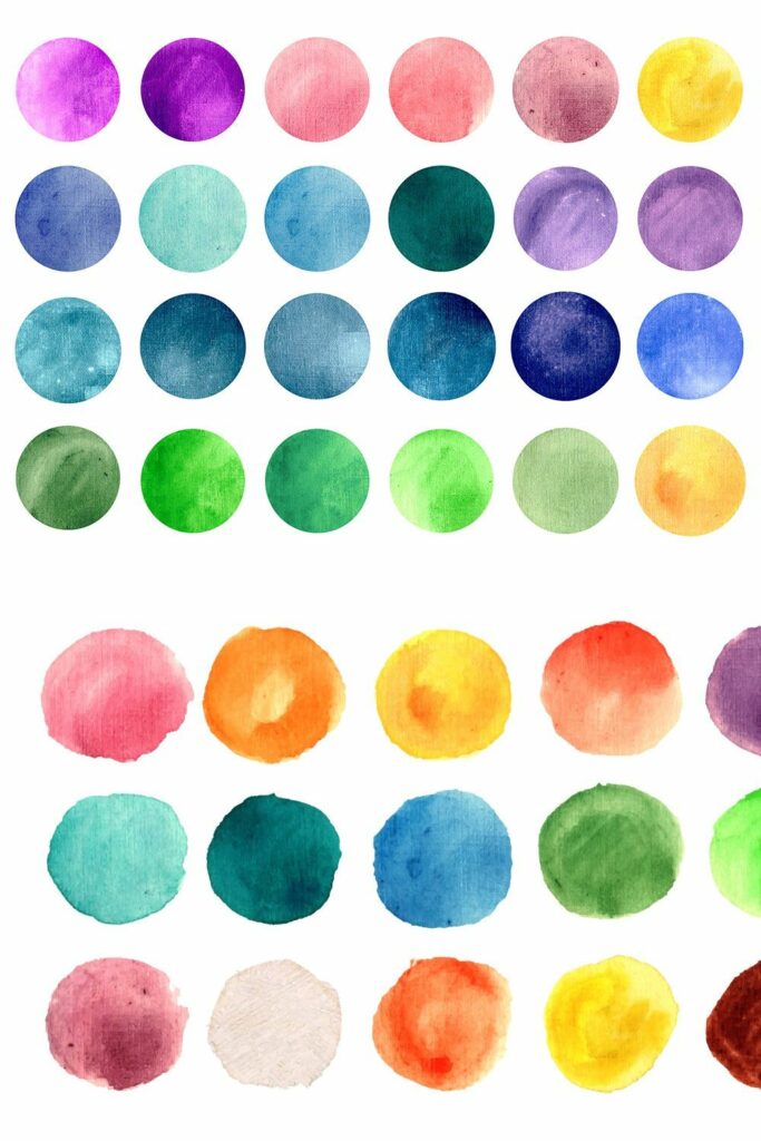 Watercolor circle texture 135 pack – MasterBundles