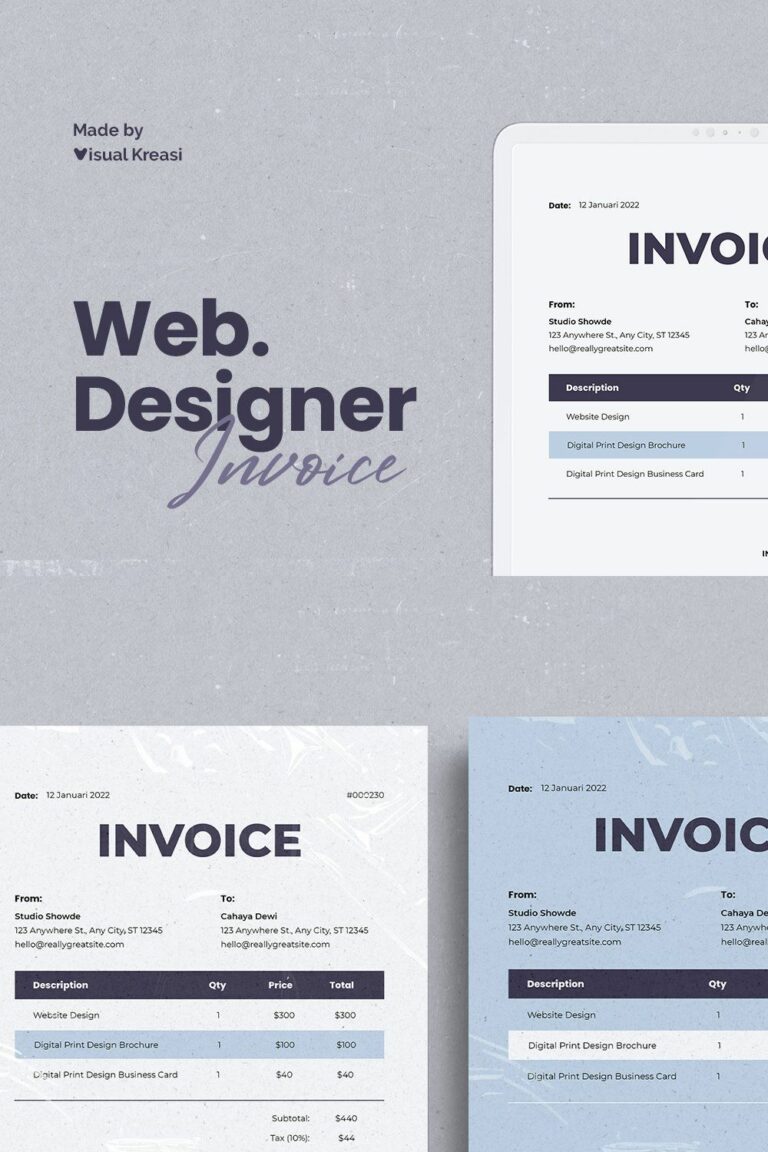Web Designer Invoice Template – MasterBundles