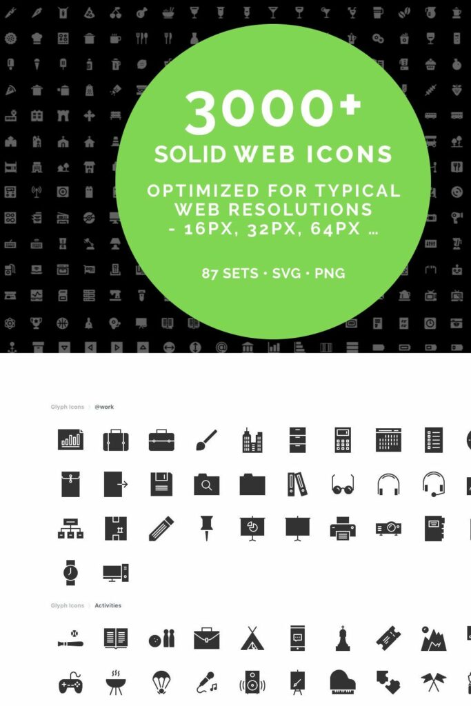 Web solid icons -MEGA BUNDLE- 3000+ – MasterBundles