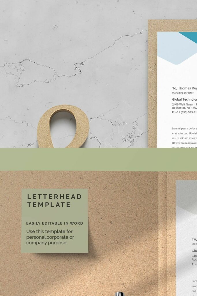 Word Editable Letterhead Template – MasterBundles