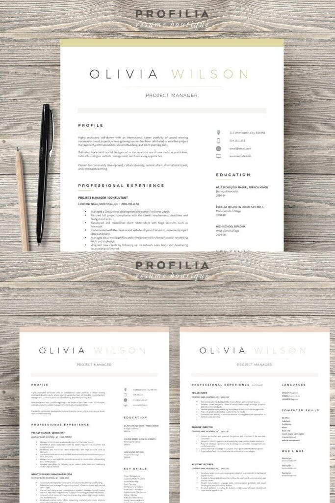 Word Resume & Cover letter Template – MasterBundles