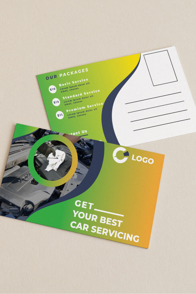 Car Servicing Postcard Template - MasterBundles