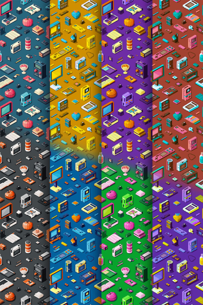 Retro Gaming Design Seamless Pattern - MasterBundles