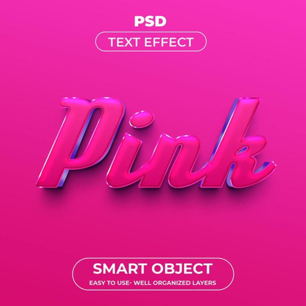 Pink 3D Editable PSD Text Effect – MasterBundles