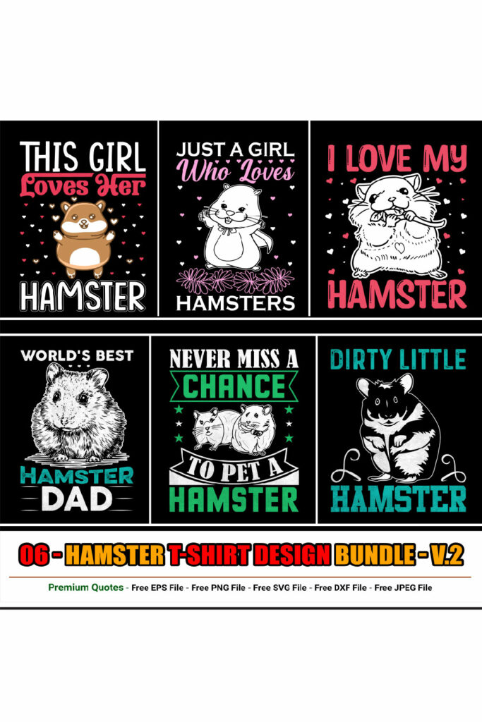 Hamster t-shirt design bundle - MasterBundles