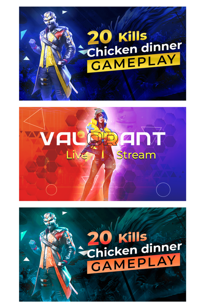 2 Gaming Thumbnails Editable template - MasterBundles