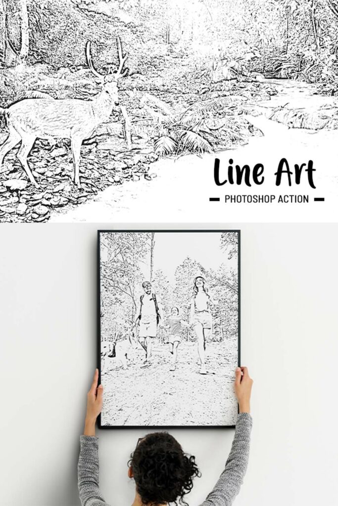 Line Art Photoshop Action - MasterBundles