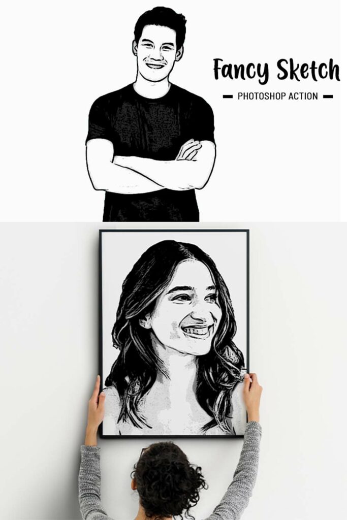 Fancy Sketch Photoshop Action - MasterBundles
