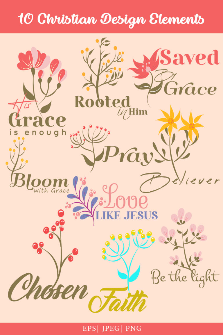 10 Christian Design Elements | EPS | JPG | PNG | - MasterBundles