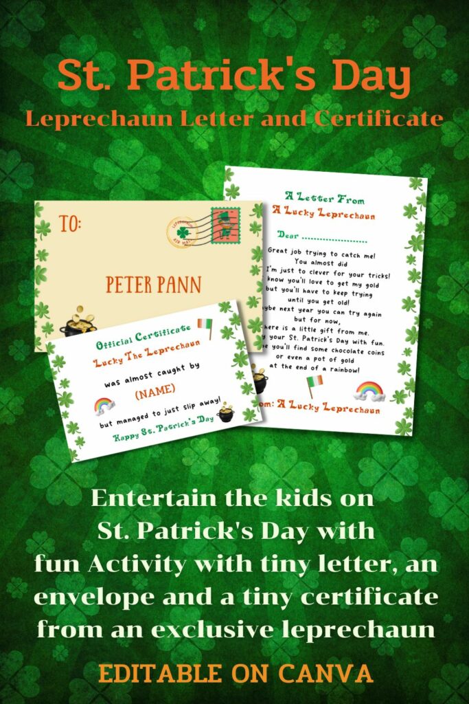 Customizable Leprechaun Letter & Leprechaun Trap Certificate ...
