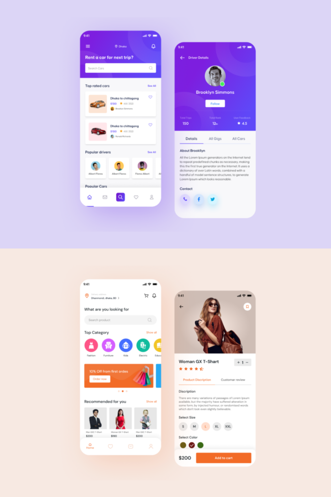 Mobile App UI Kit Design - MasterBundles