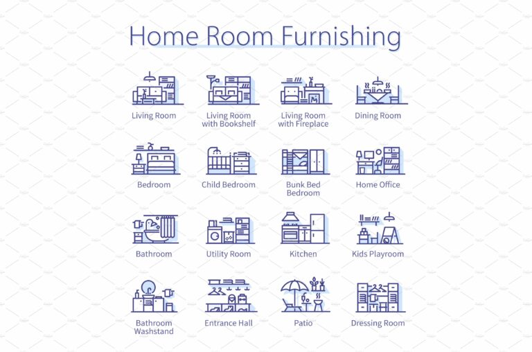 Home room furnishing icons pack – MasterBundles