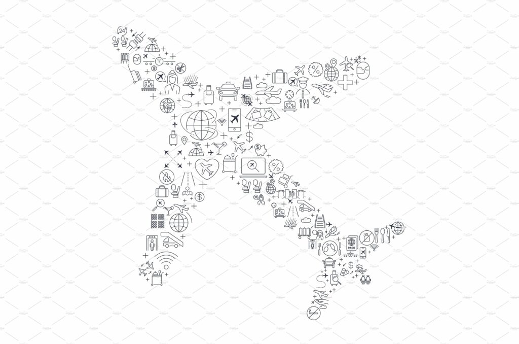 Simple airport icons set. Universal – MasterBundles